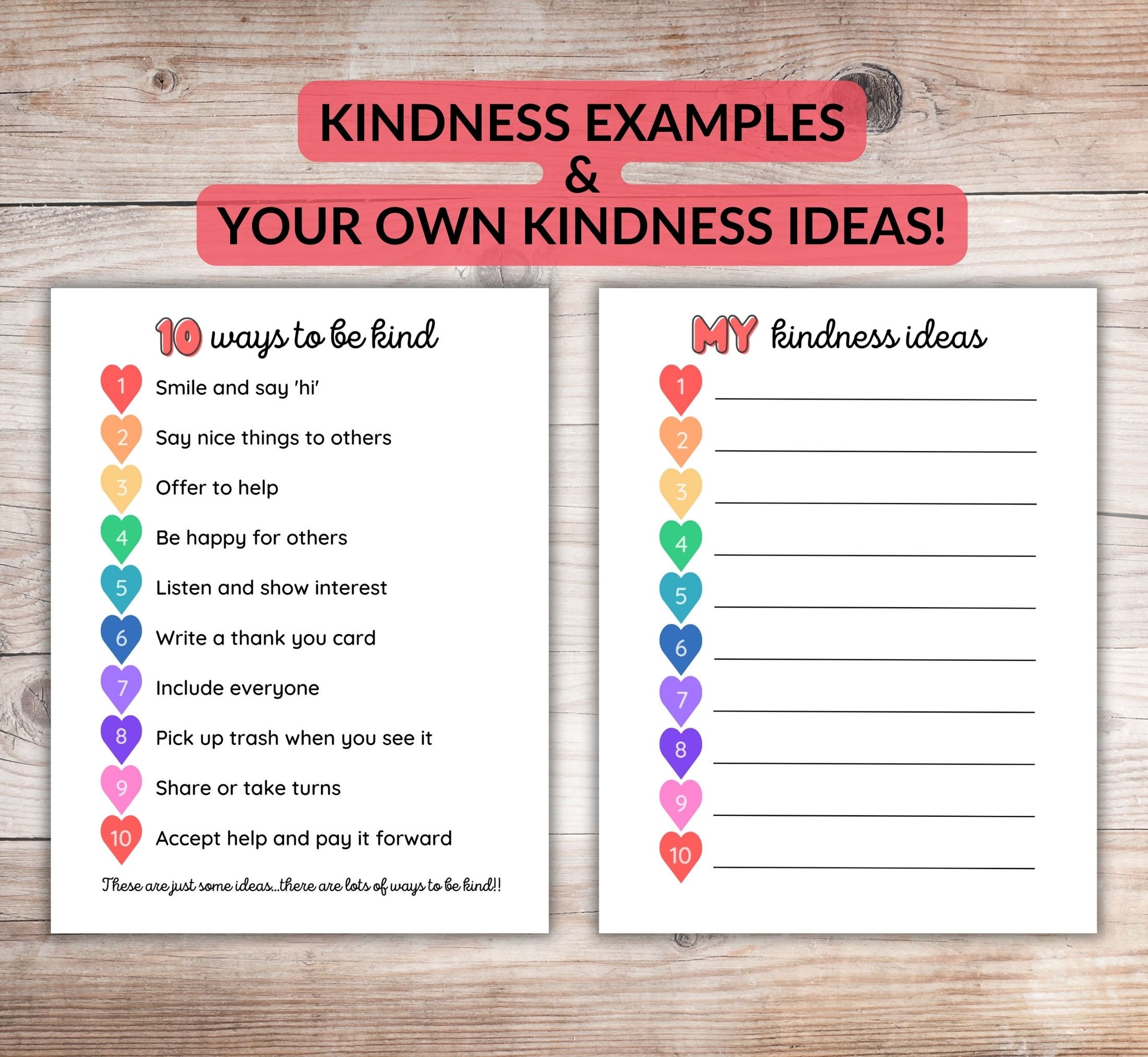 100 Acts of Kindness Printable Colouring Sheet Random Acts of Kindness ...
