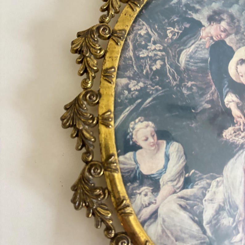 Vintage Italian Ornate Brass Oval Wall Frames • Rococo Baroque Style ...
