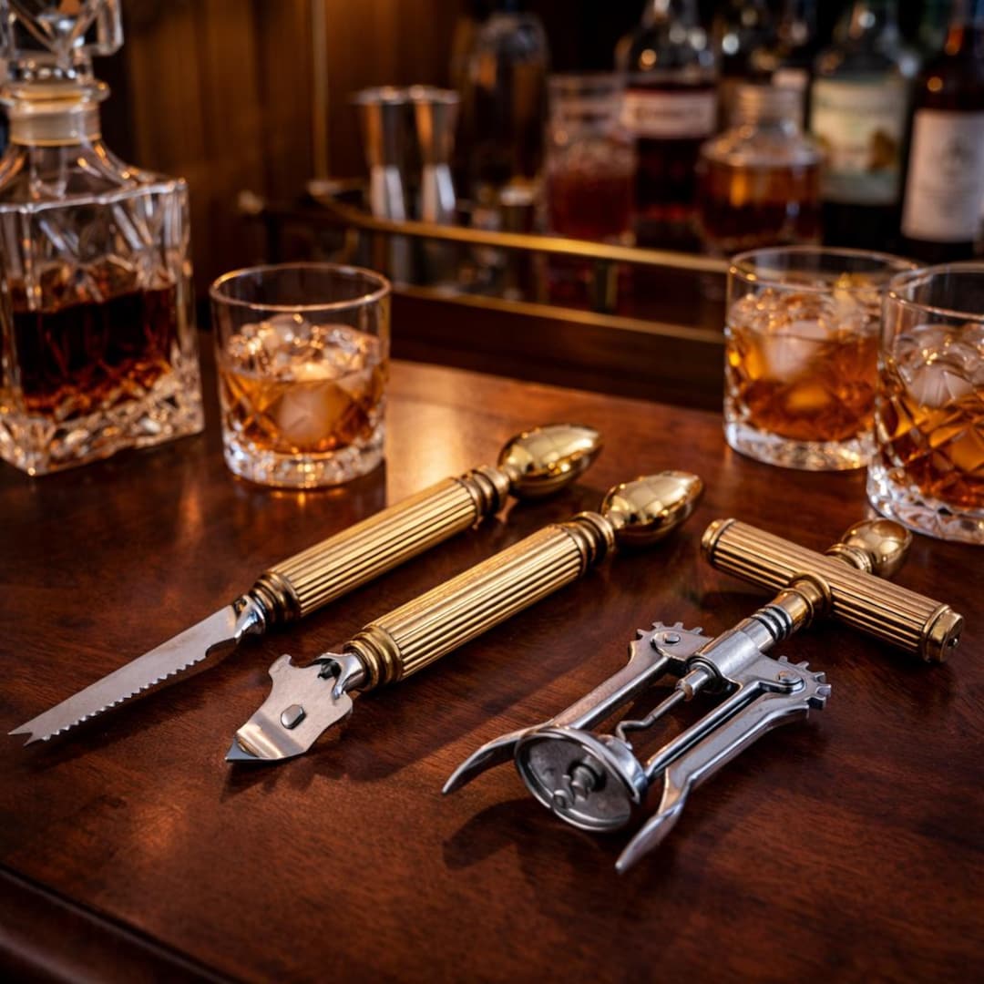 Vintage Maxwell Phillips Brass Bar Tool Set | Sheffield England Barware ...