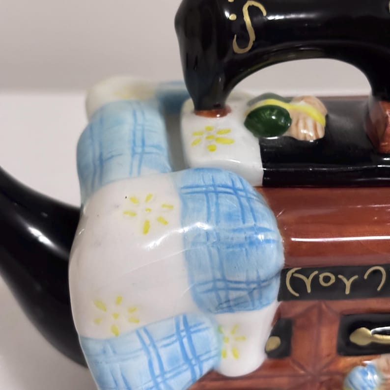 Vintage Mini Sewing Machine Teapot • Whimsical Kitchen Decor • Houston ...