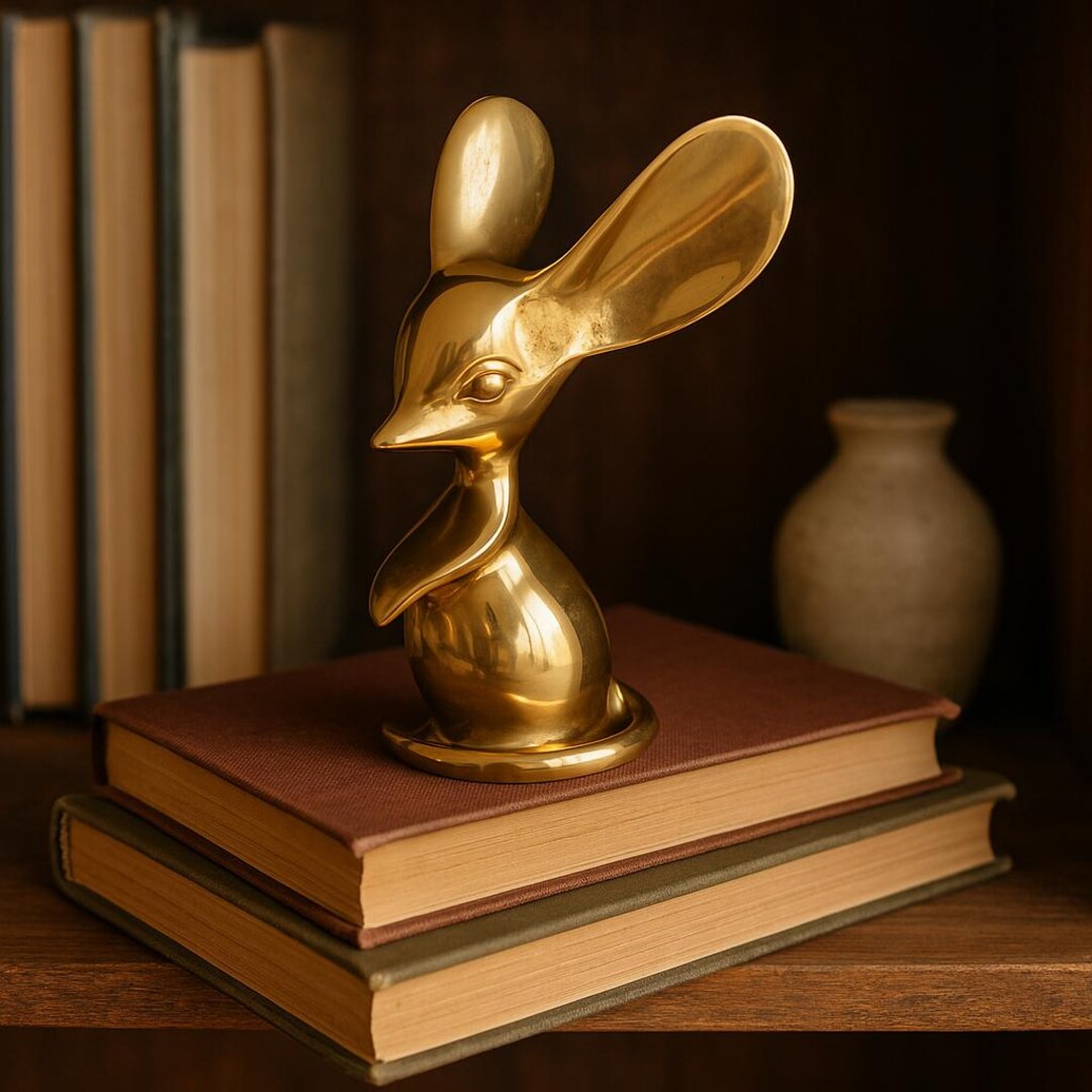 Mid-century Modern Brass Mouse Figurine – Vintage Solid Brass Sculpture ...