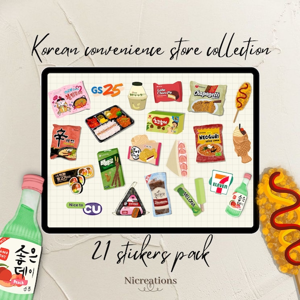 Cute Korean Food Stickers - Etsy