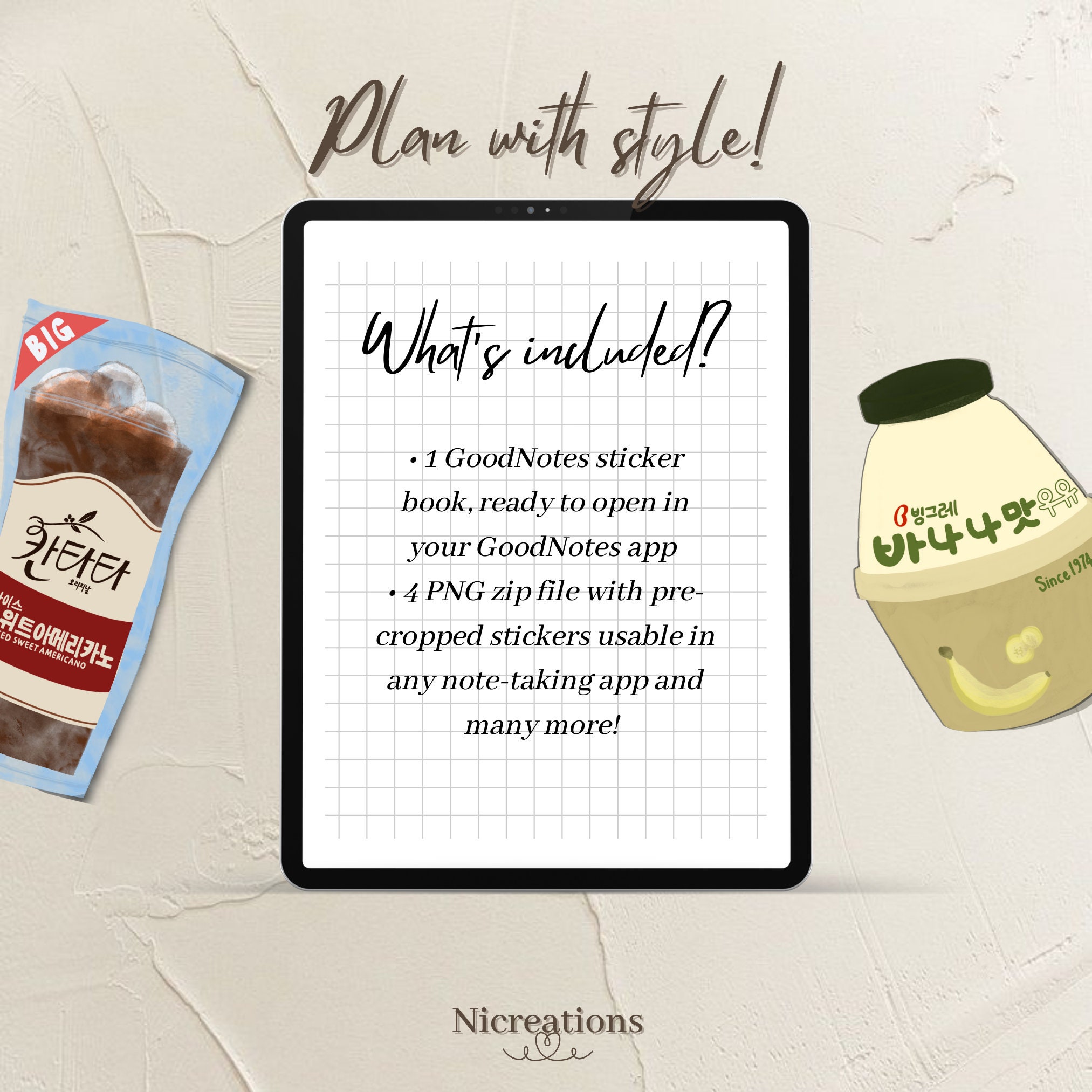 Korean Convenience Store Digital Stickers | Digital Planner Korean ...