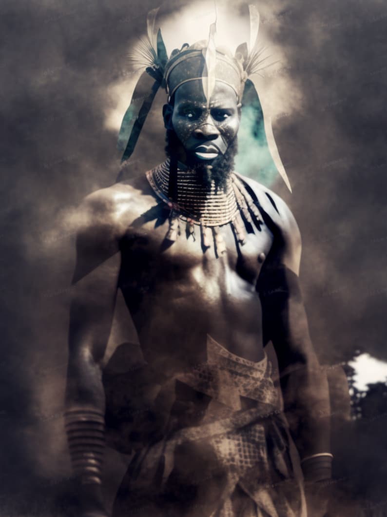 African Warrior: Digital Art Print Wall Art AI Generated - Etsy