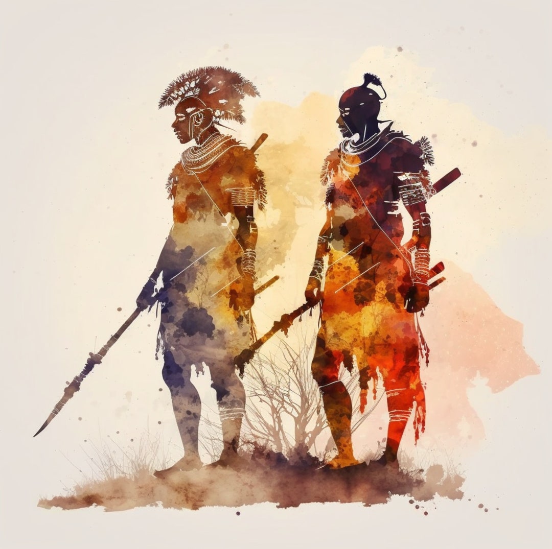African Warriors: Digital Art Print, Wall Art, AI Generated, Digital ...