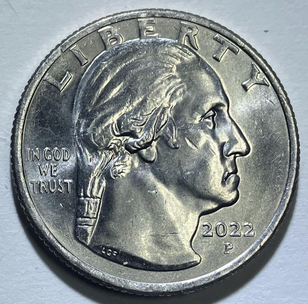 2022 P Washington Maya Angelou Mint Error Quarter Die Chip Obverse ...