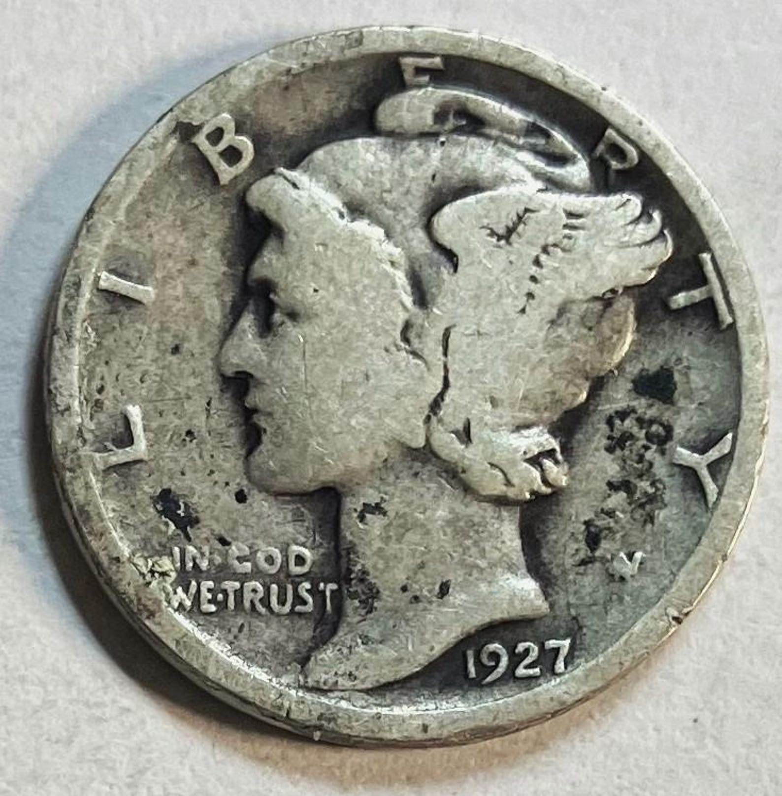 Vintage Silver 1927 U.S. Mercury Dime - A Century Old Classic American ...