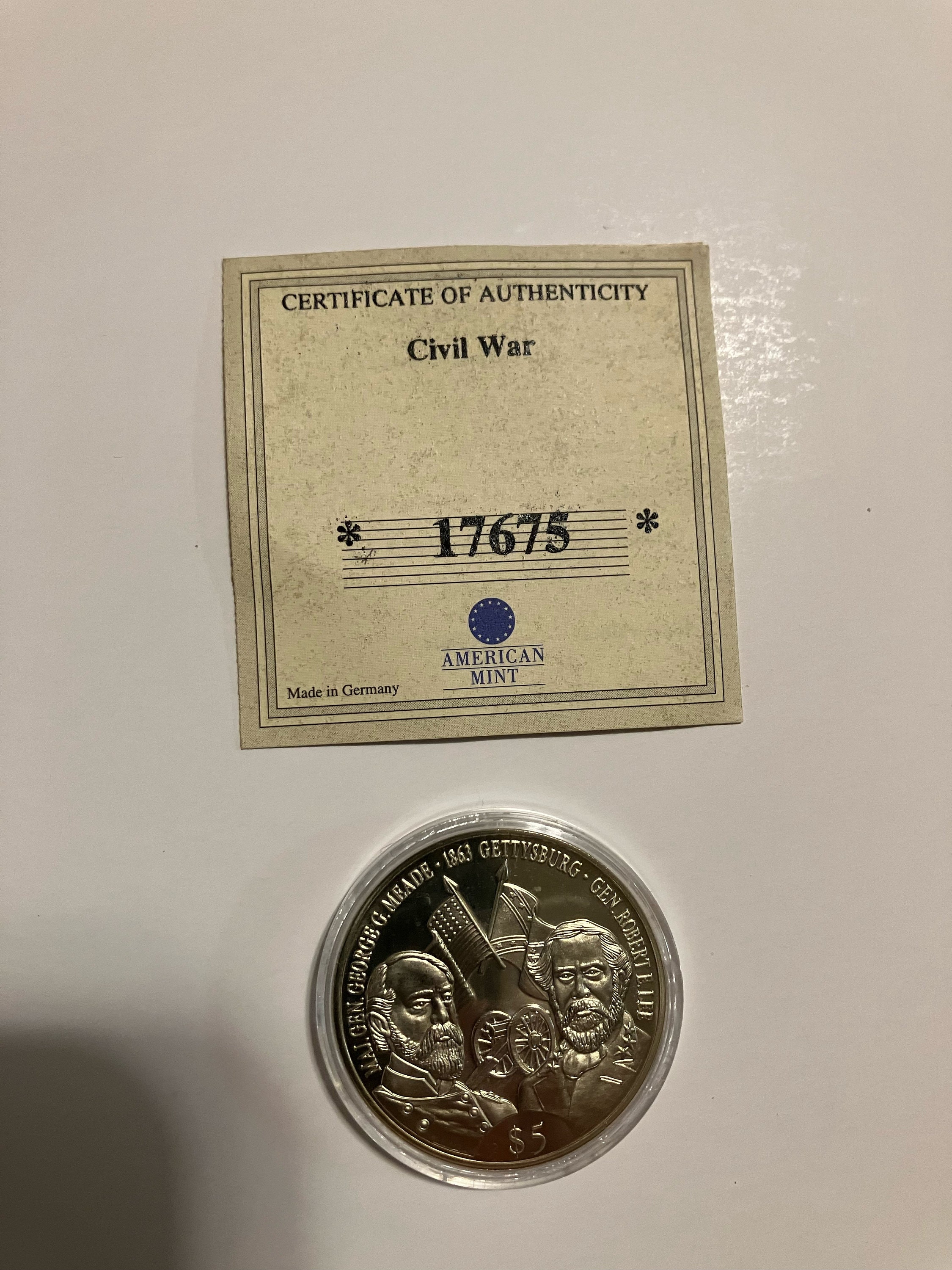BU 1999 Gettysburg American Civil War Commemorative Coin From the ...