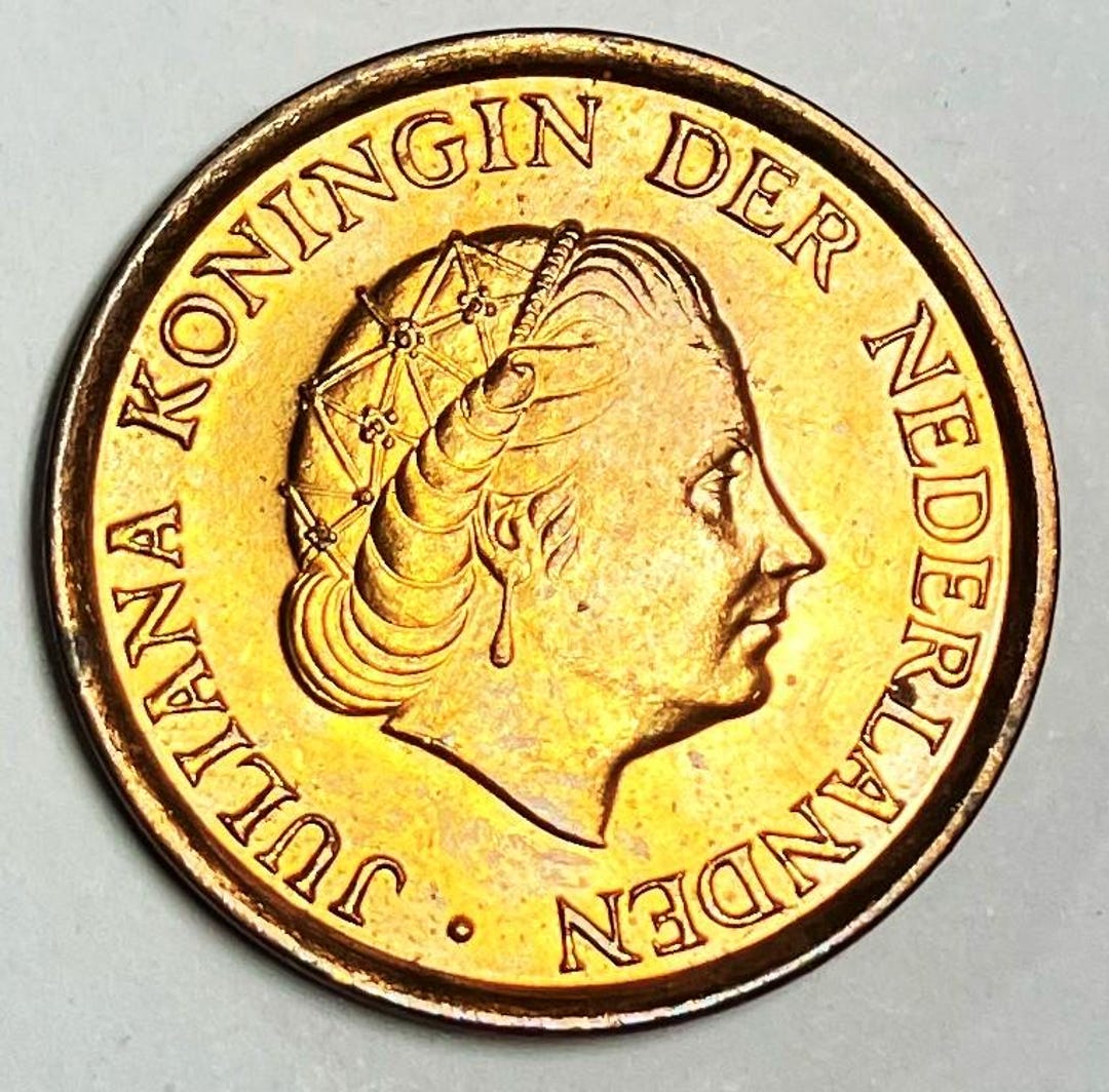 1980 Netherlands 5 Cents Coin - Lovely Red/brown Vintage 45 Year Old ...