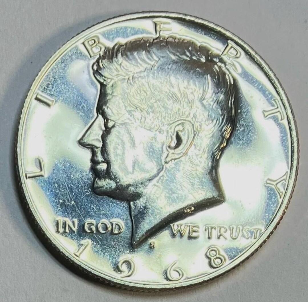 1968-S Proof Half Dollar - Silver Clad Half Dollar - Gem BU 57 Year Old ...
