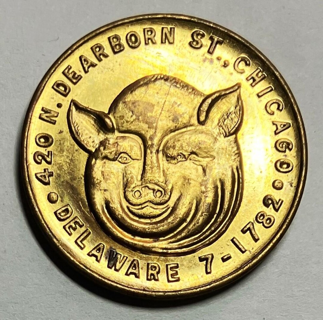 Vintage Gus Good Foods Pig Flipper Coin Flipping Coin Token From Famous ...