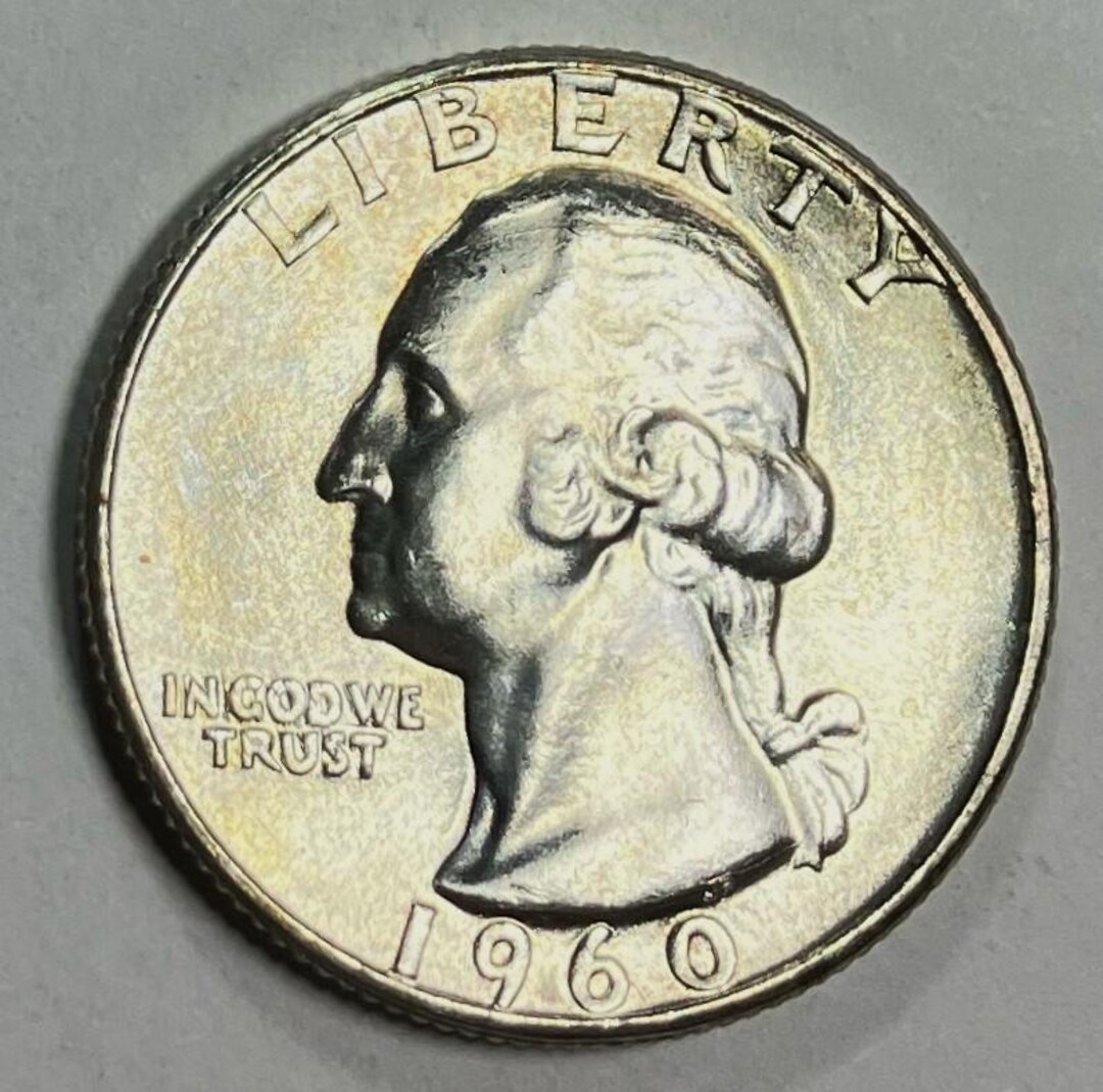 90% Silver Quarter! 1960 Washington Eagle Back Quarter - Stunning 65 ...