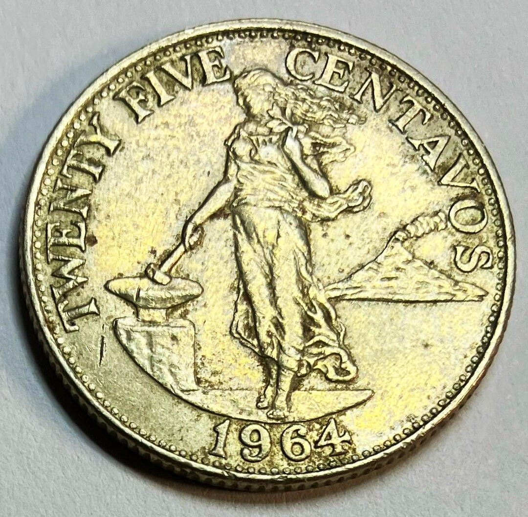 1964 Philippines 25 Centavo Coin Stunning 61 Year Old World Coin - Etsy