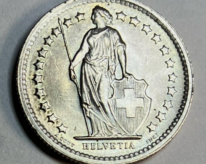 BU 1969-B Switzerland 1/2 Franc Coin - 55 Year Old Brilliant ...
