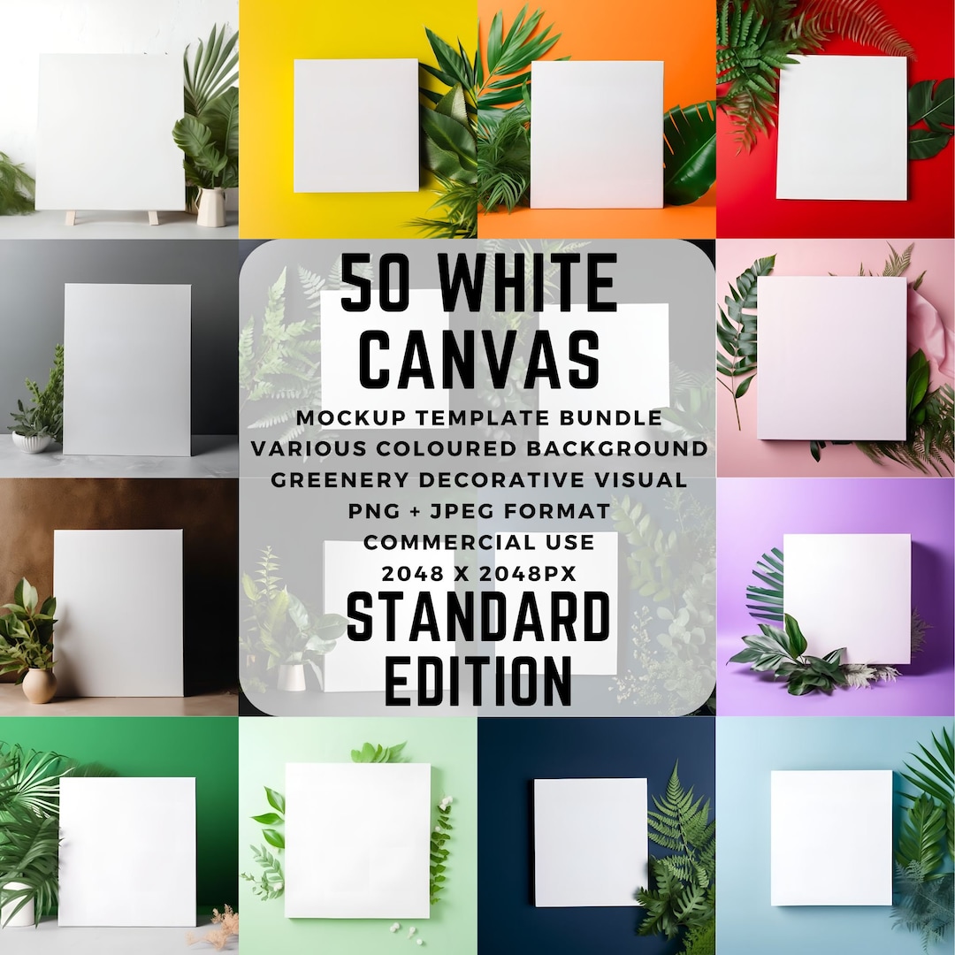 Blank White Canvas Mockup for Digital Art, Posters & Wall Art, Canvas ...
