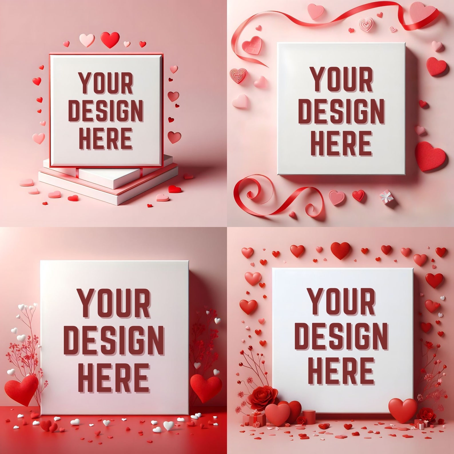 Mockup for Valentines Day | Canvas Mockup for Digital Art, Poster ...