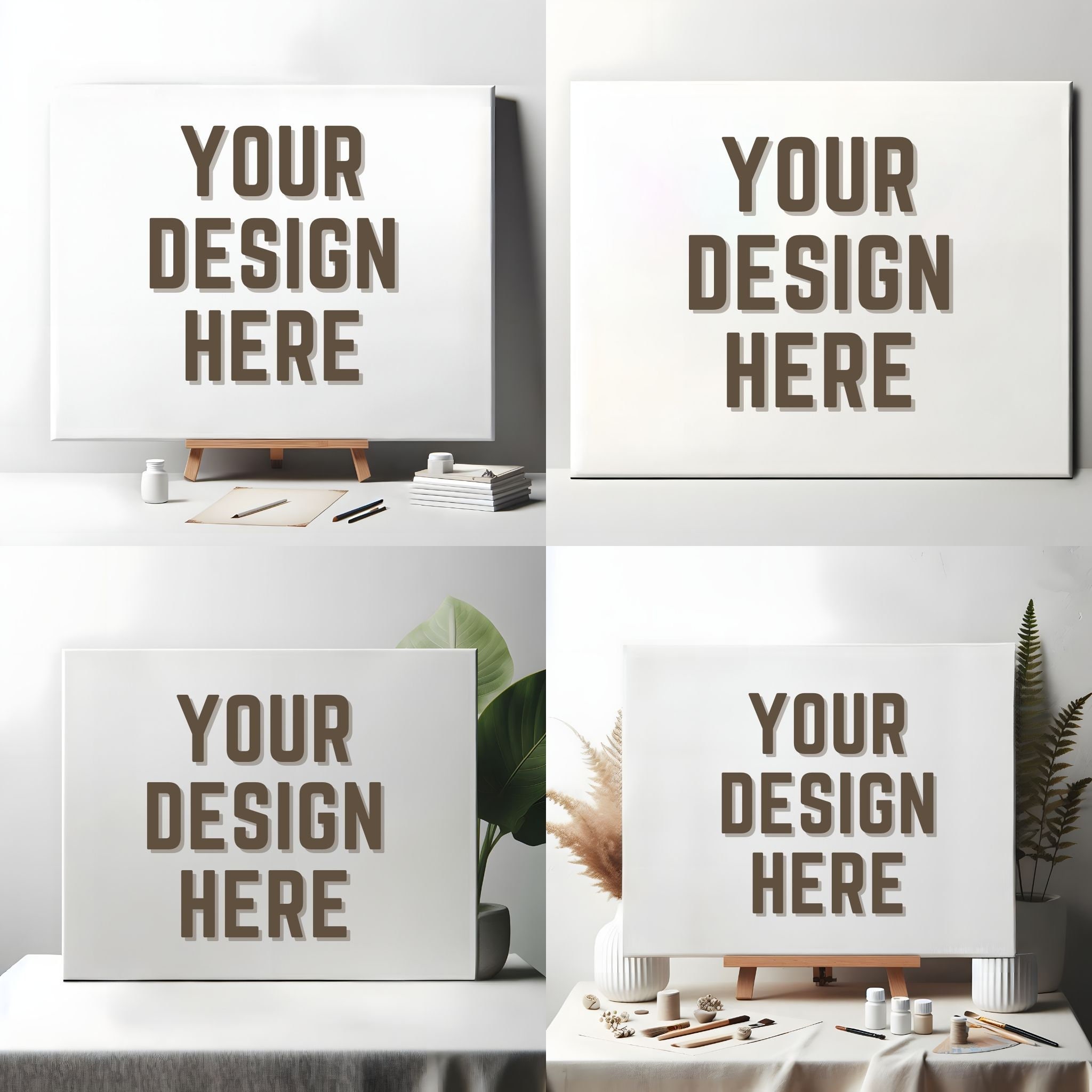 Blank White Canvas Mockup for Digital Art, Posters & Wall Art, Canvas ...