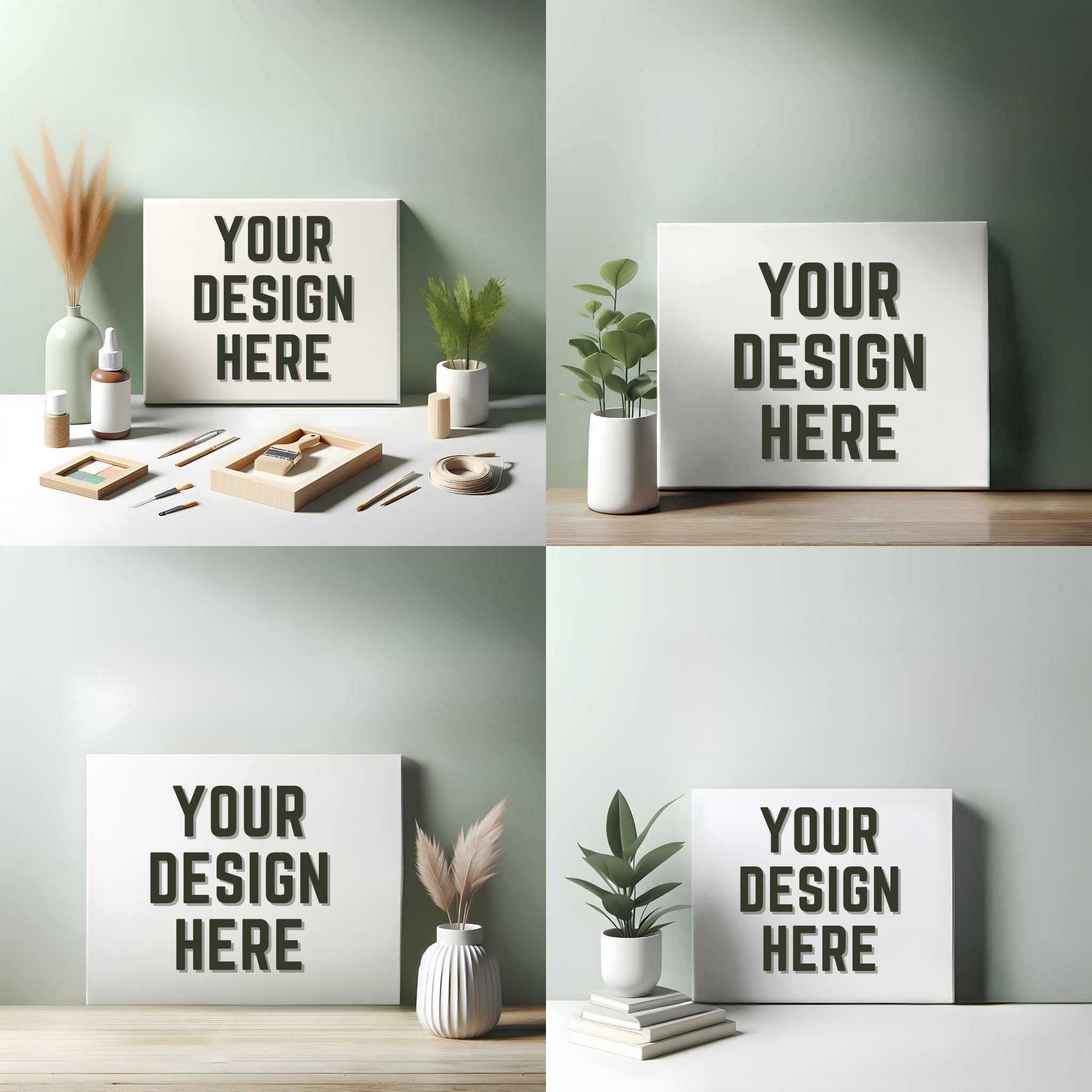 Blank White Canvas Mockup for Digital Art, Posters & Wall Art, Canvas ...