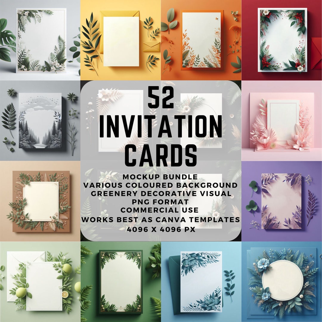 Invitation Card Mockup, Wedding Card Mockup, Graduation Card Mockup ...