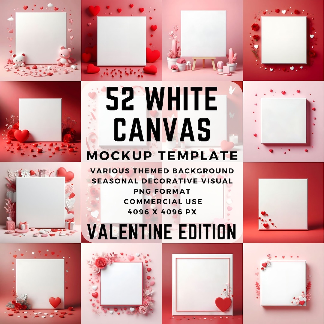Mockup for Valentines Day | Canvas Mockup for Digital Art, Poster ...