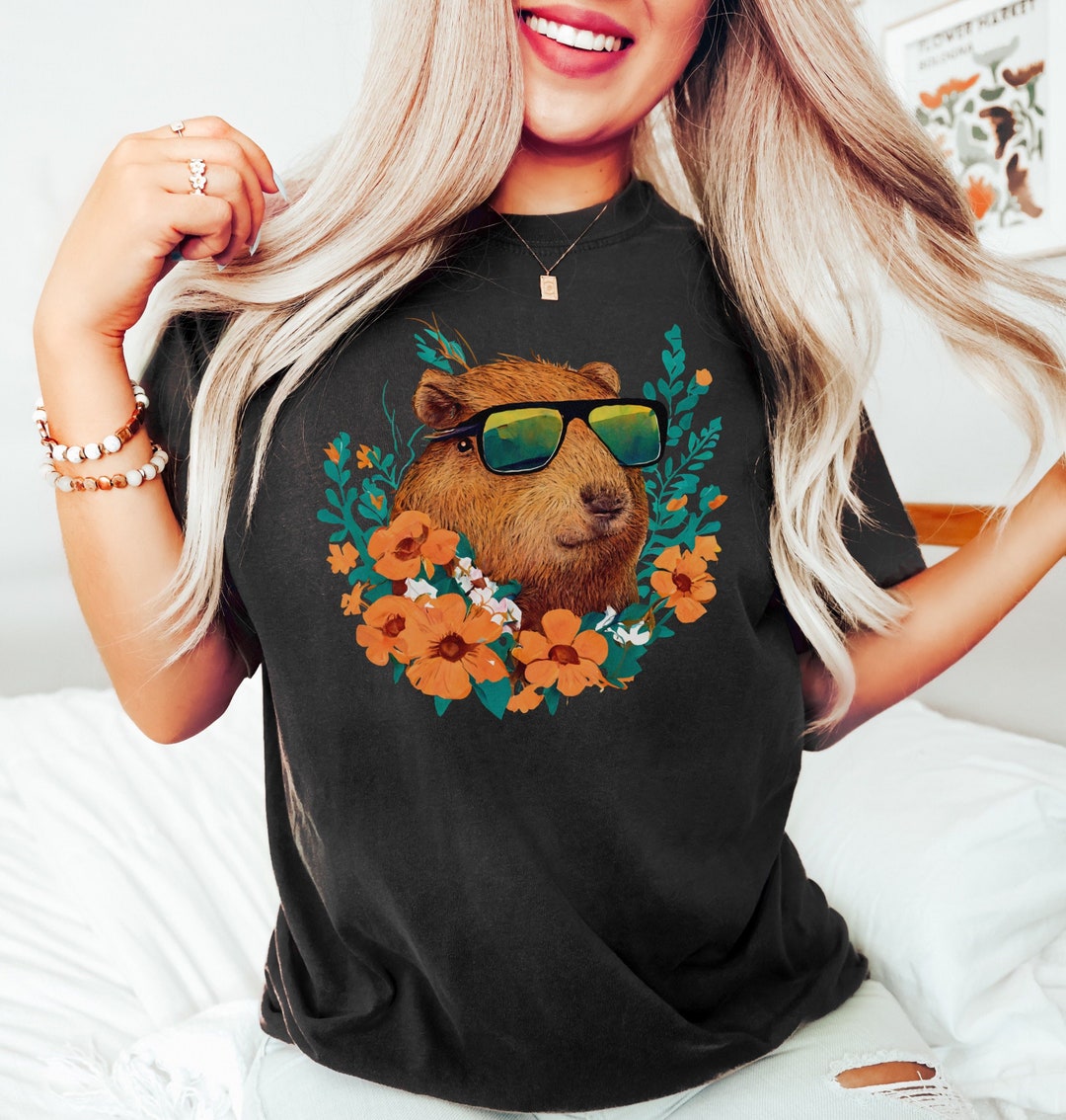 Capybara Capybara Shirt, Funny Capybara Sunglasses Shirt, Cute Capybara ...