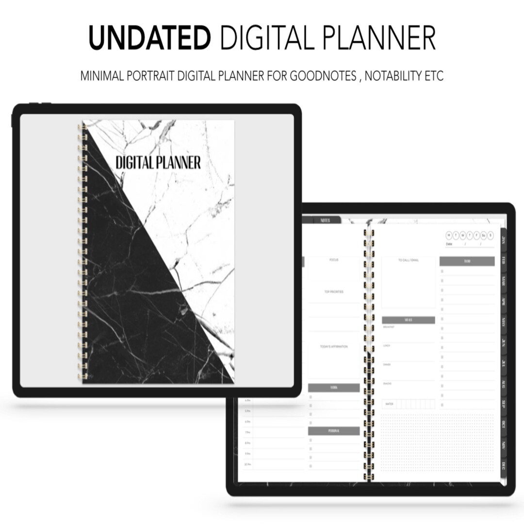 Undated Digital Planner 400 Plus Total Pages 365 Daily Pages L Layout ...