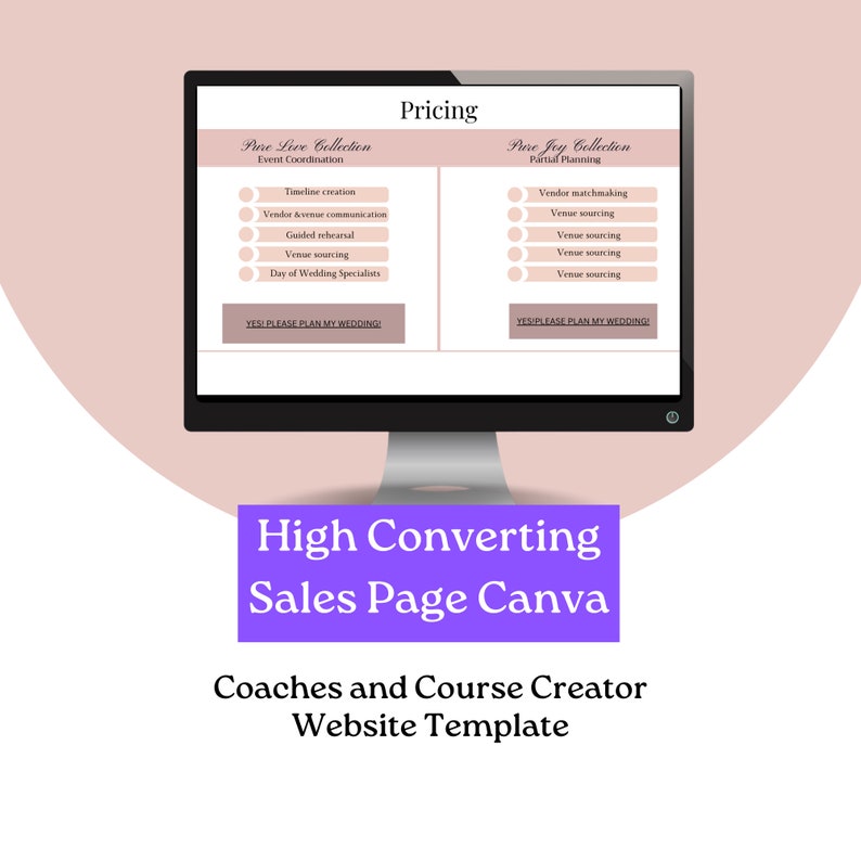 High Converting Sales Page Canva Template, Professional Landing Page, Coaches and Course Creator ...