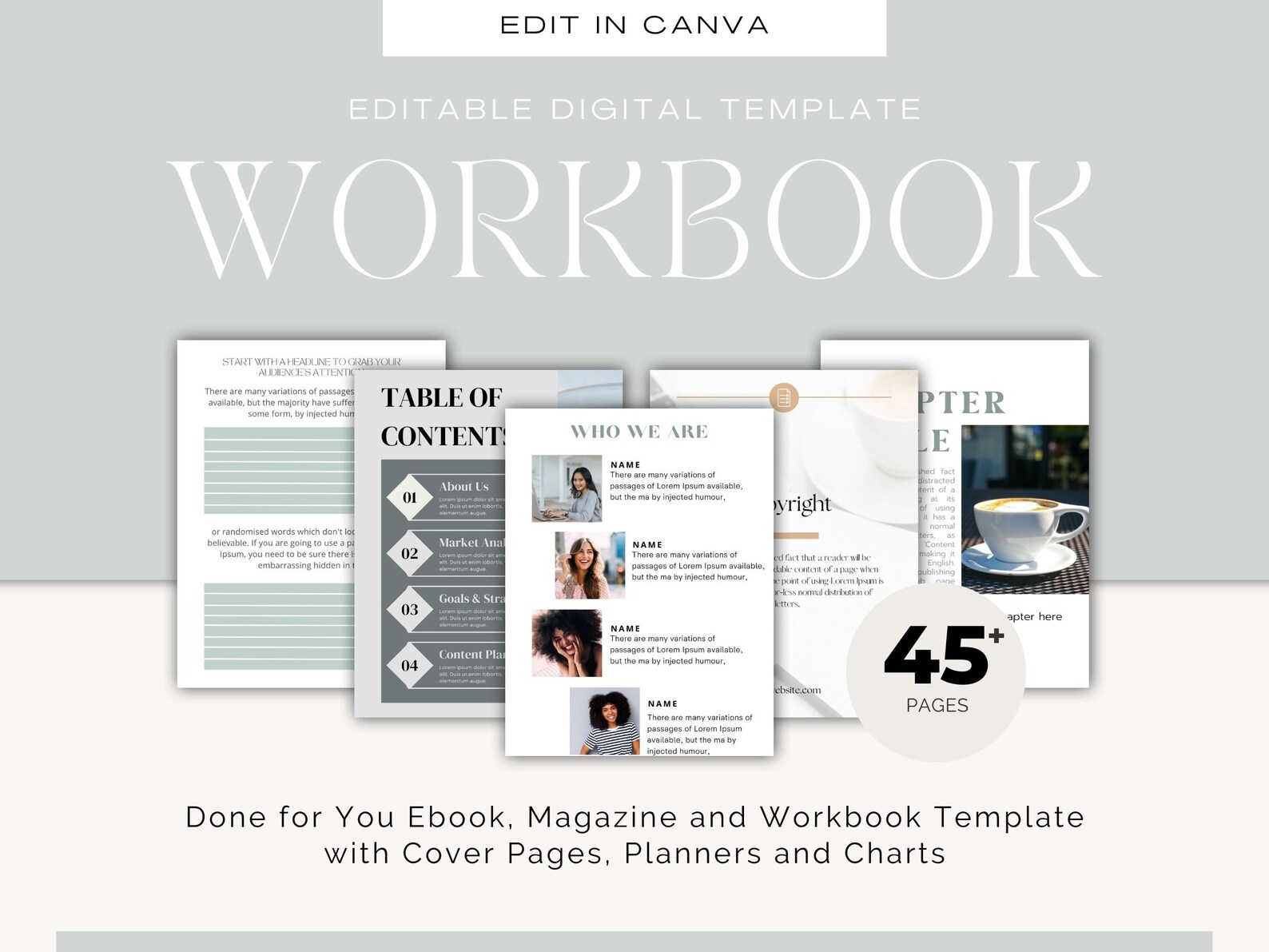 Minimalist Canva Workbook Template, Editable Design, Ebook Layout ...