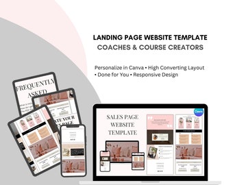 Canva Sales Page Template Coaching Course Sales Page Sales Funnel Landing Page Template ...
