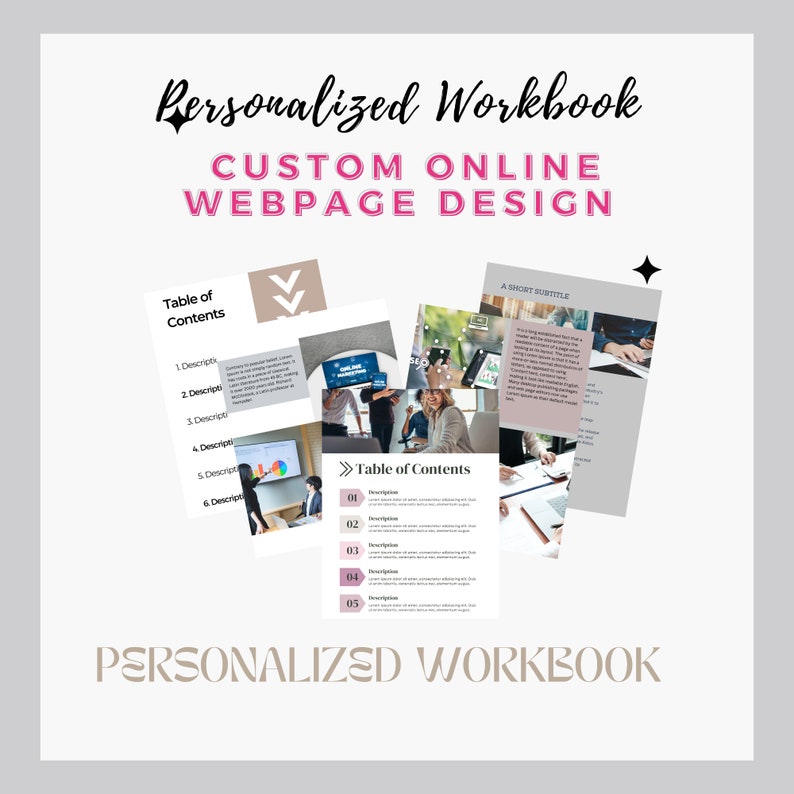 Personalized Workbook Canva Template, Custom Online Webpage Design ...