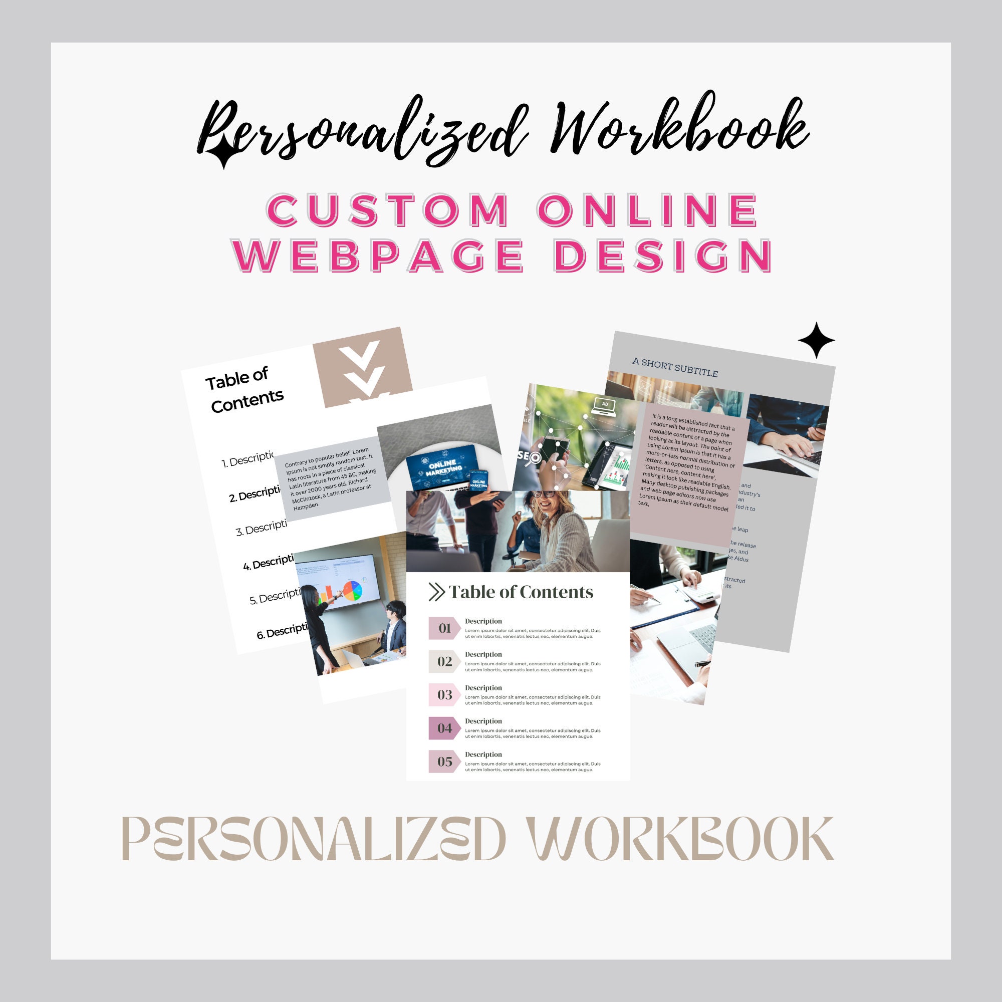 Personalized Workbook Canva Template, Custom Online Webpage Design ...