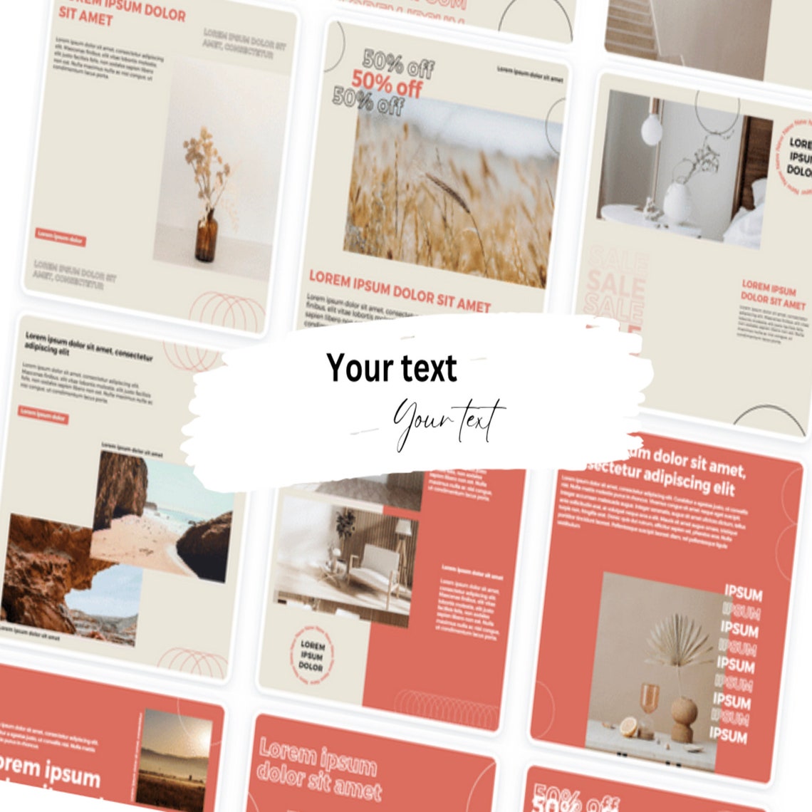Canva Editable Social Media Templates, Stylish Graphic Bundle for Posts ...