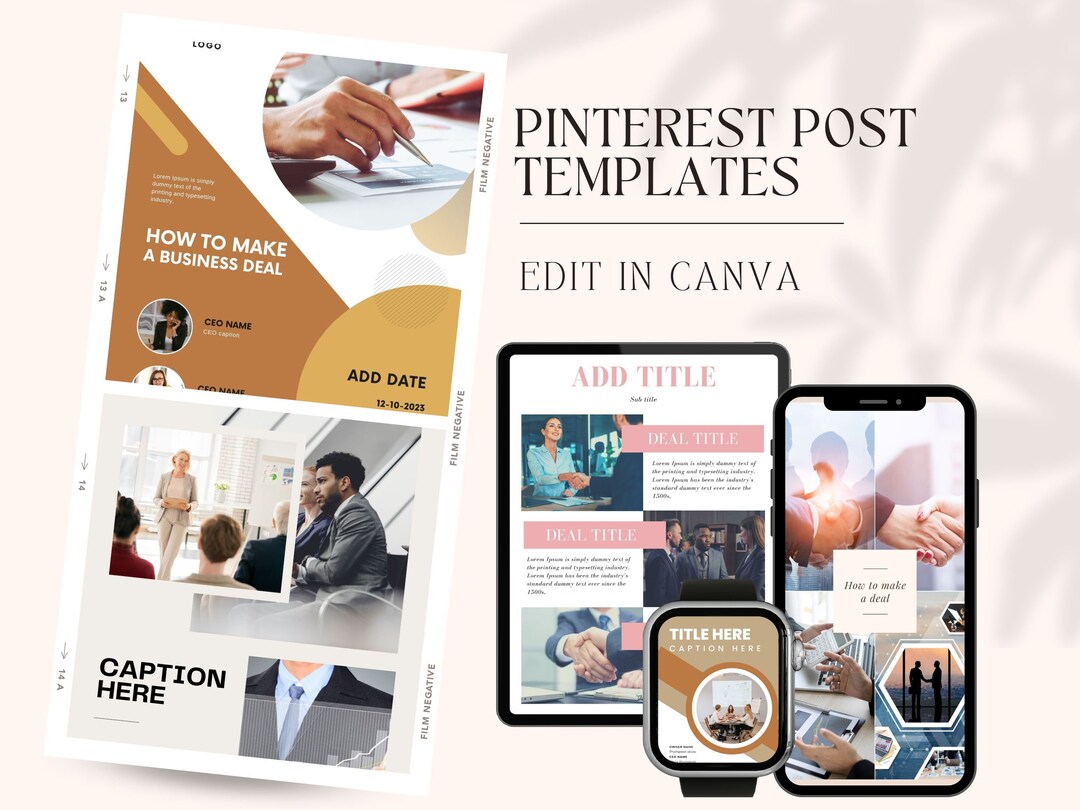 Canva Editable Pinterest Post Templates, Personalized Branded Designs ...