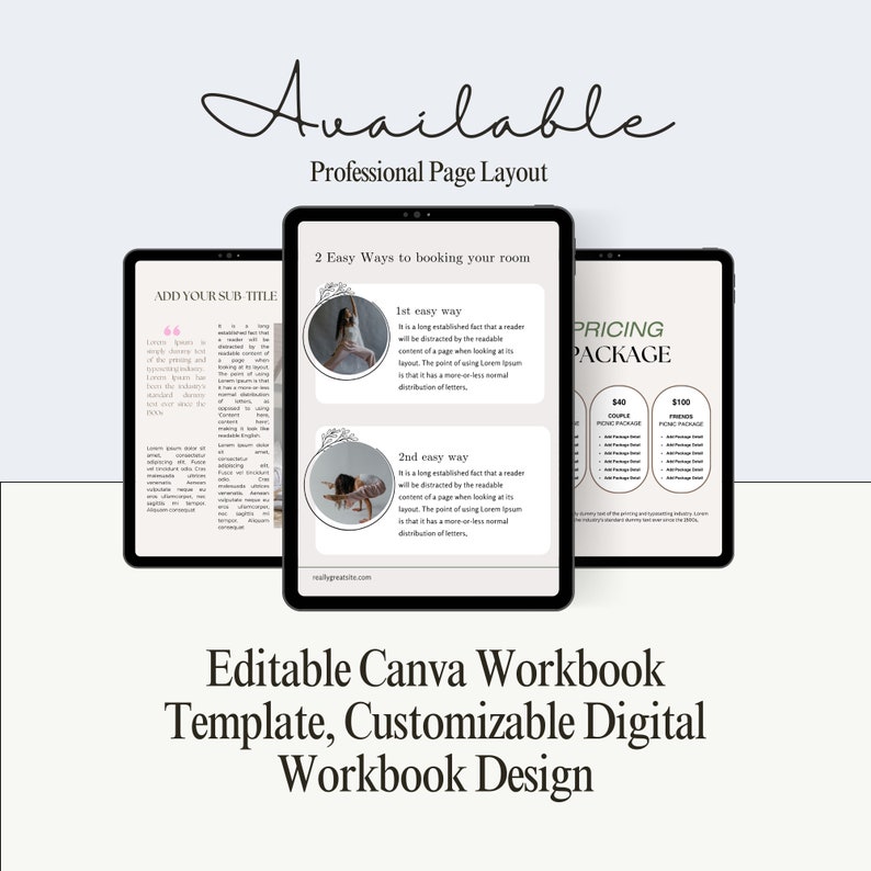 Editable Canva Workbook Template, Customizable Digital Workbook Design ...