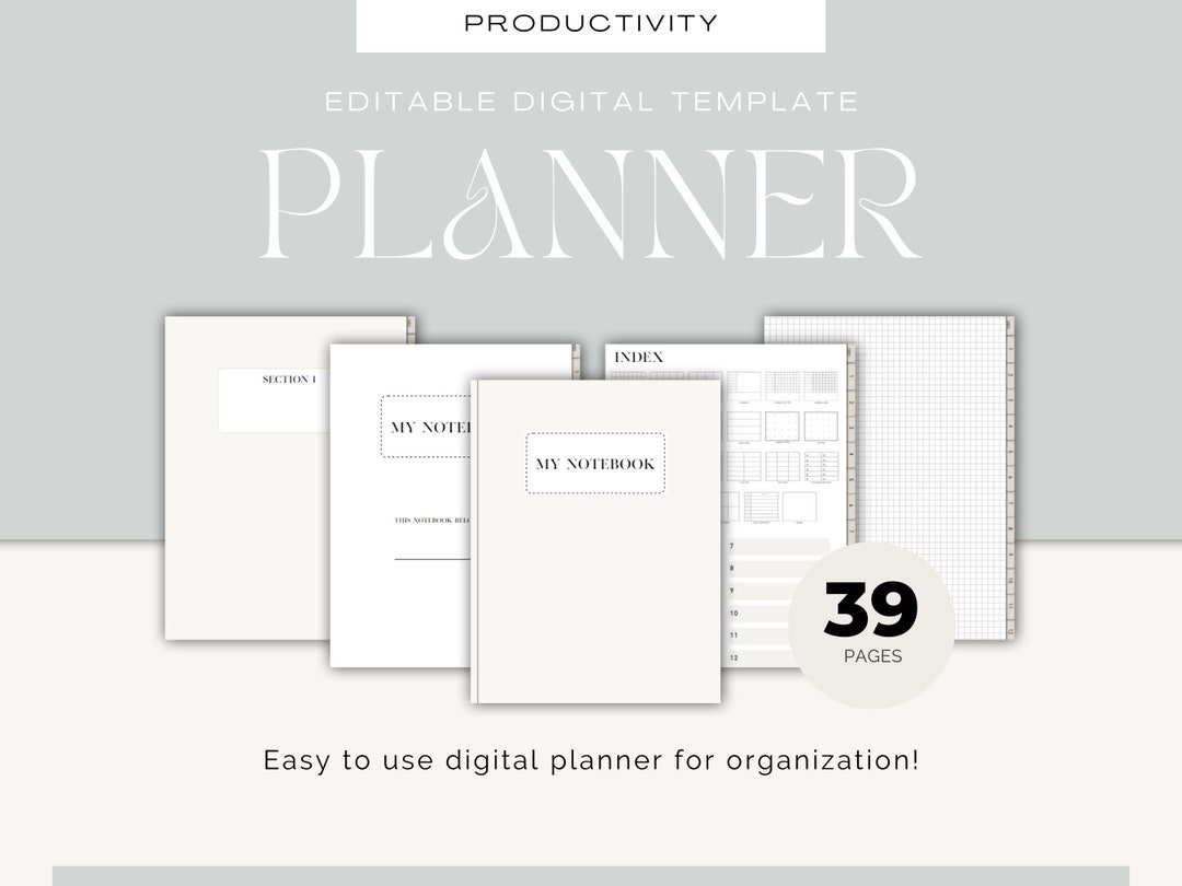 Digital Notebook Vertical Template, 12-section Vertical Layout ...