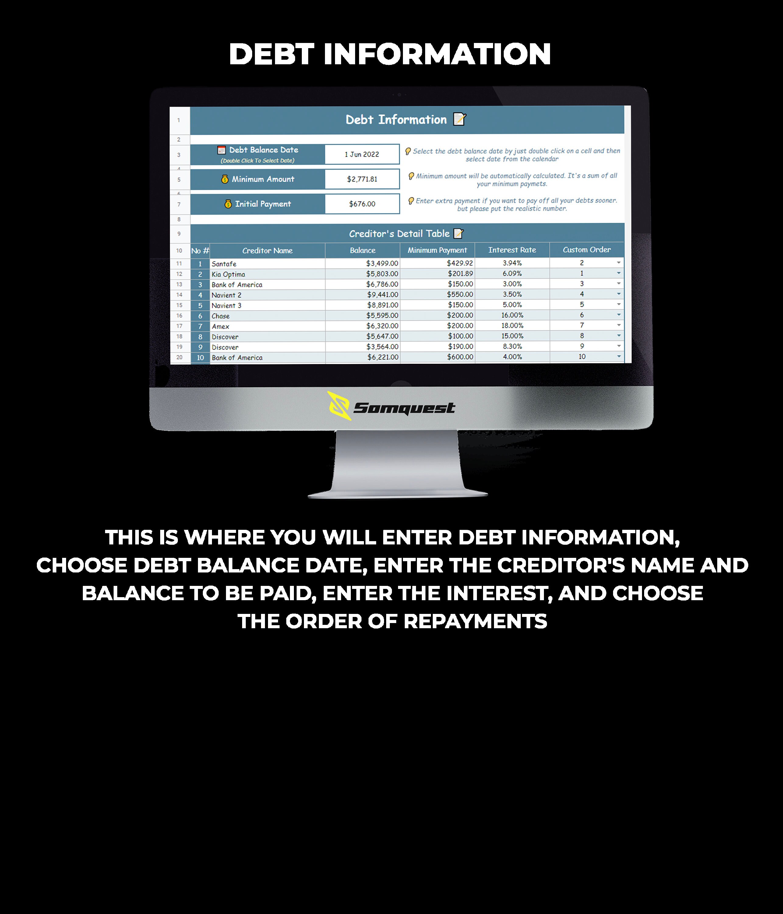 Debt Payoff Tracker INSTANT DOWNLOAD Payoff Calculator Repayment ...