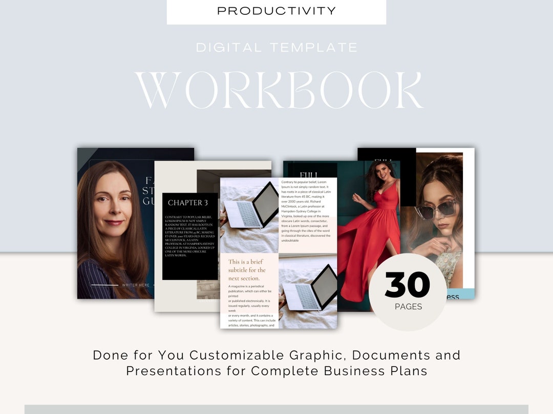 Editable Canva Workbook Template, Customizable Digital Workbook Design ...