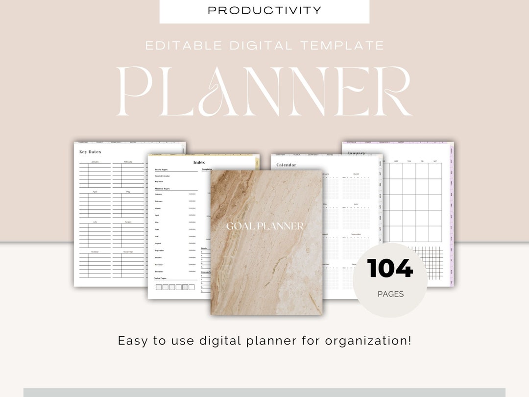 Digital Goal Planner, Interactive Planner for Goal Setting ...