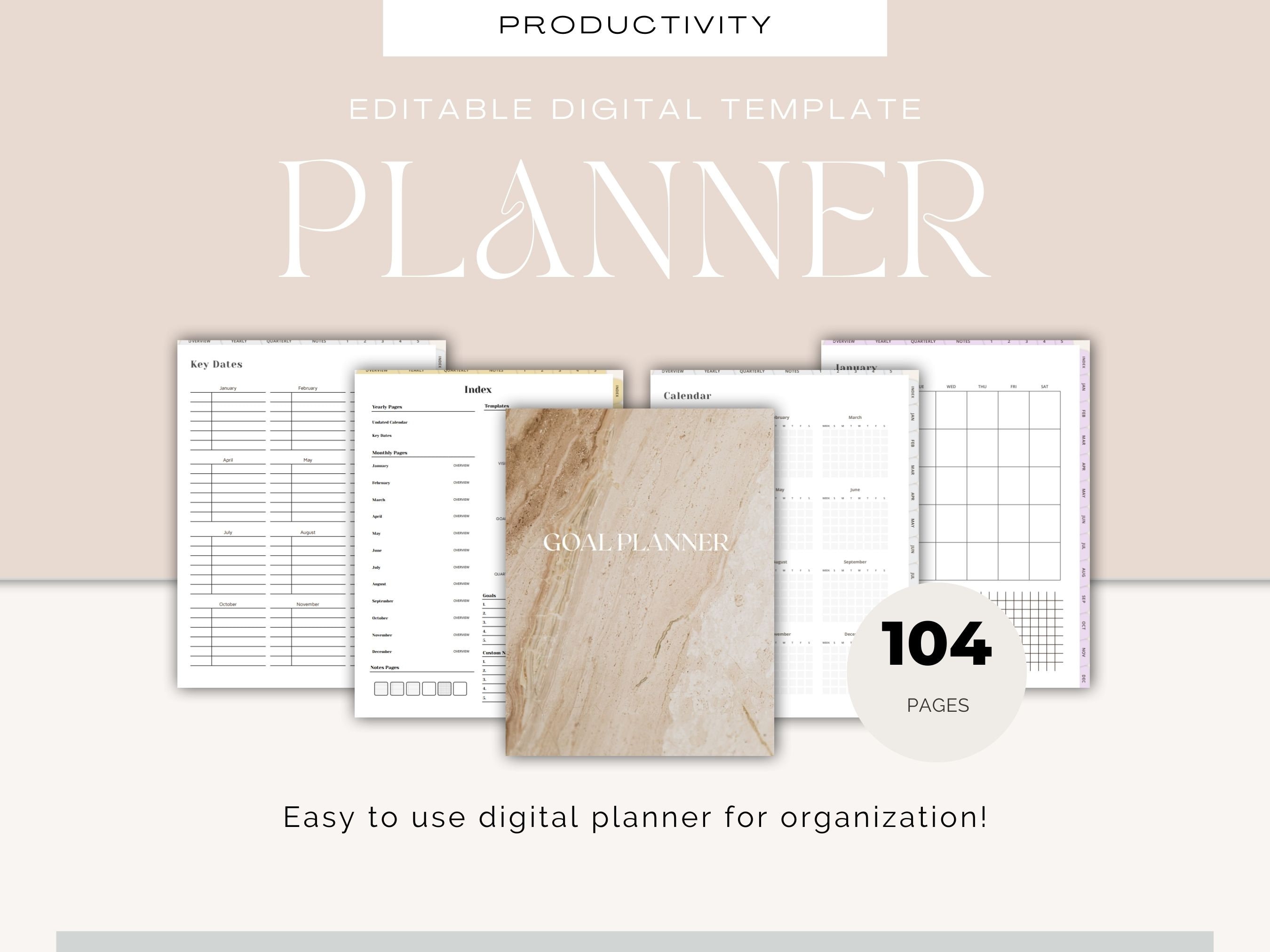 Digital Goal Planner, Interactive Planner for Goal Setting ...