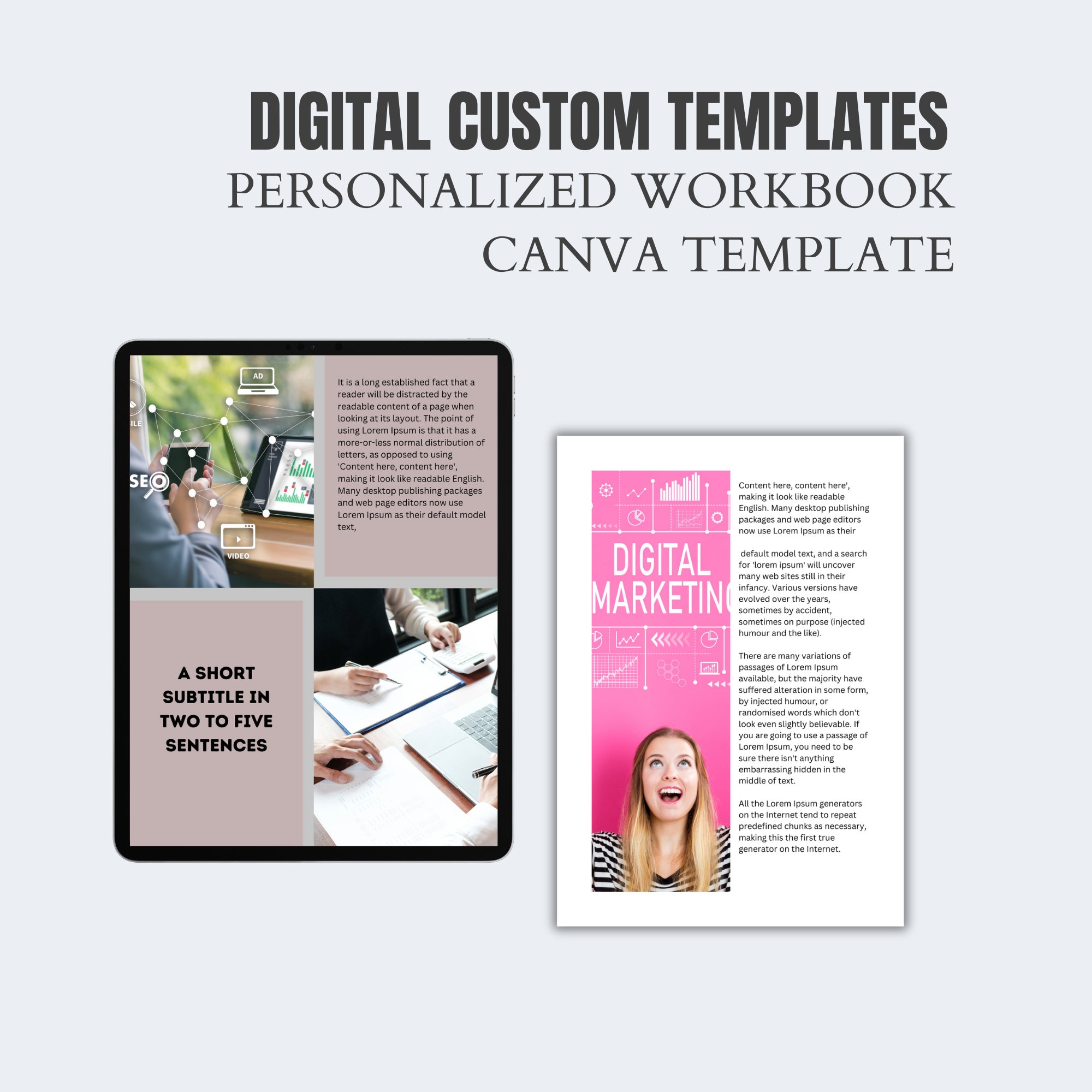 Personalized Workbook Canva Template, Custom Online Webpage Design ...