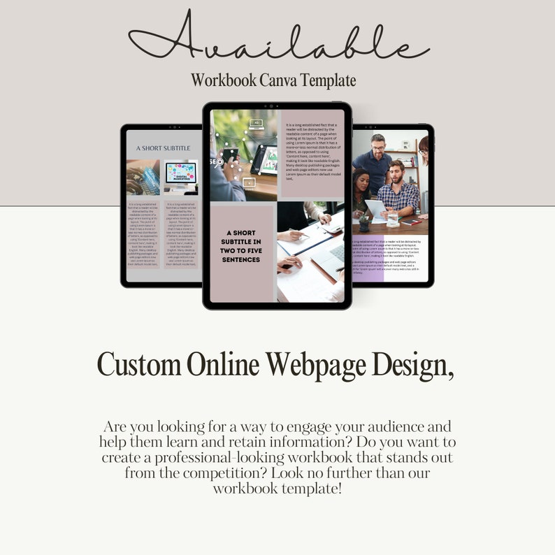Personalized Workbook Canva Template, Custom Online Webpage Design ...