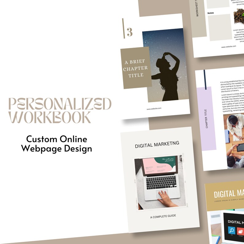 Personalized Workbook Canva Template, Custom Online Webpage Design ...