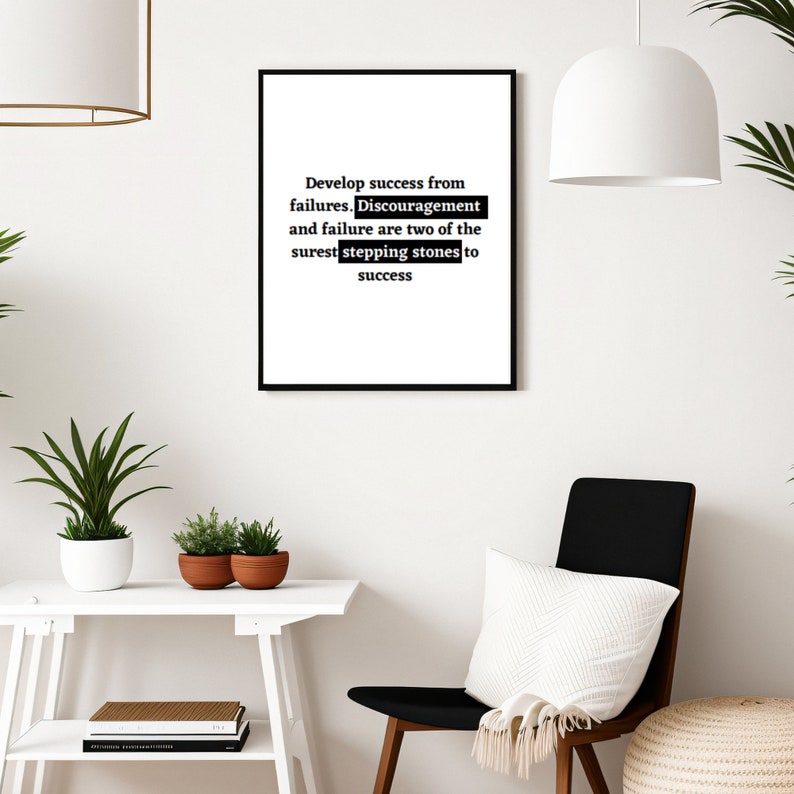 Motivational Digital Wall Arts, Inspirational Print , Hard Work Quote ...