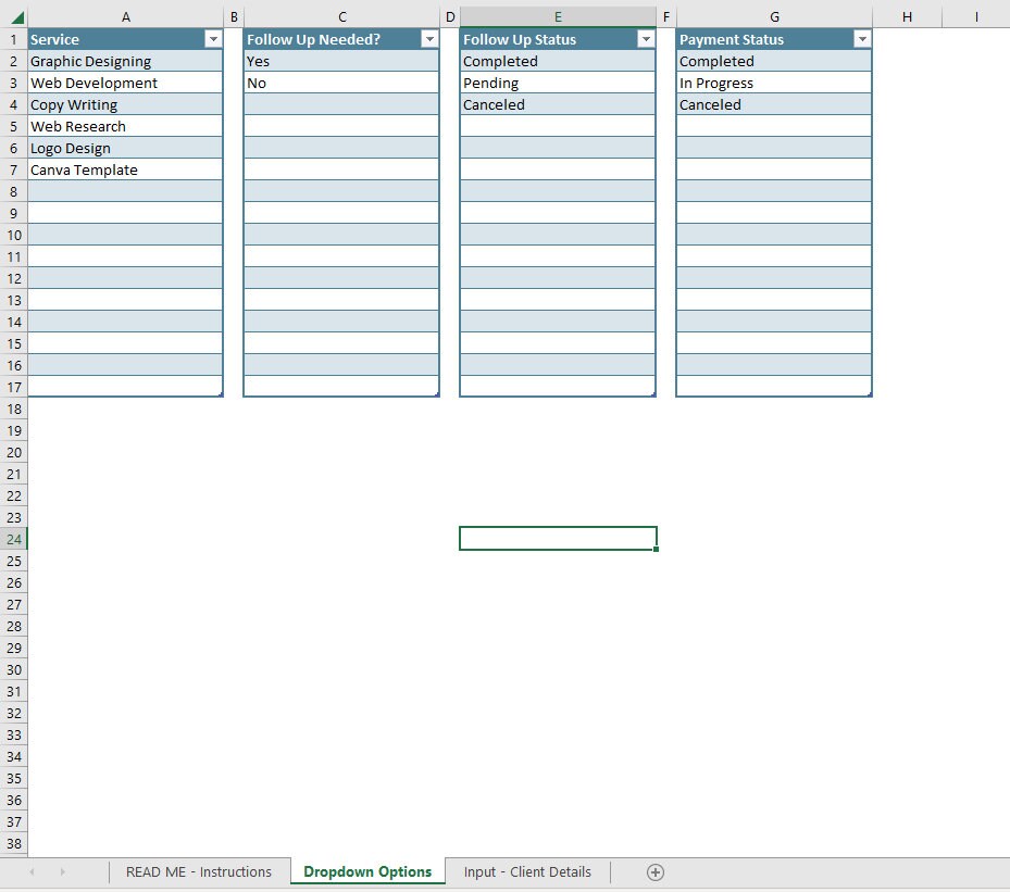 Client Tracker Spreadsheet INSTANT DOWNLOAD Small Business Help ...