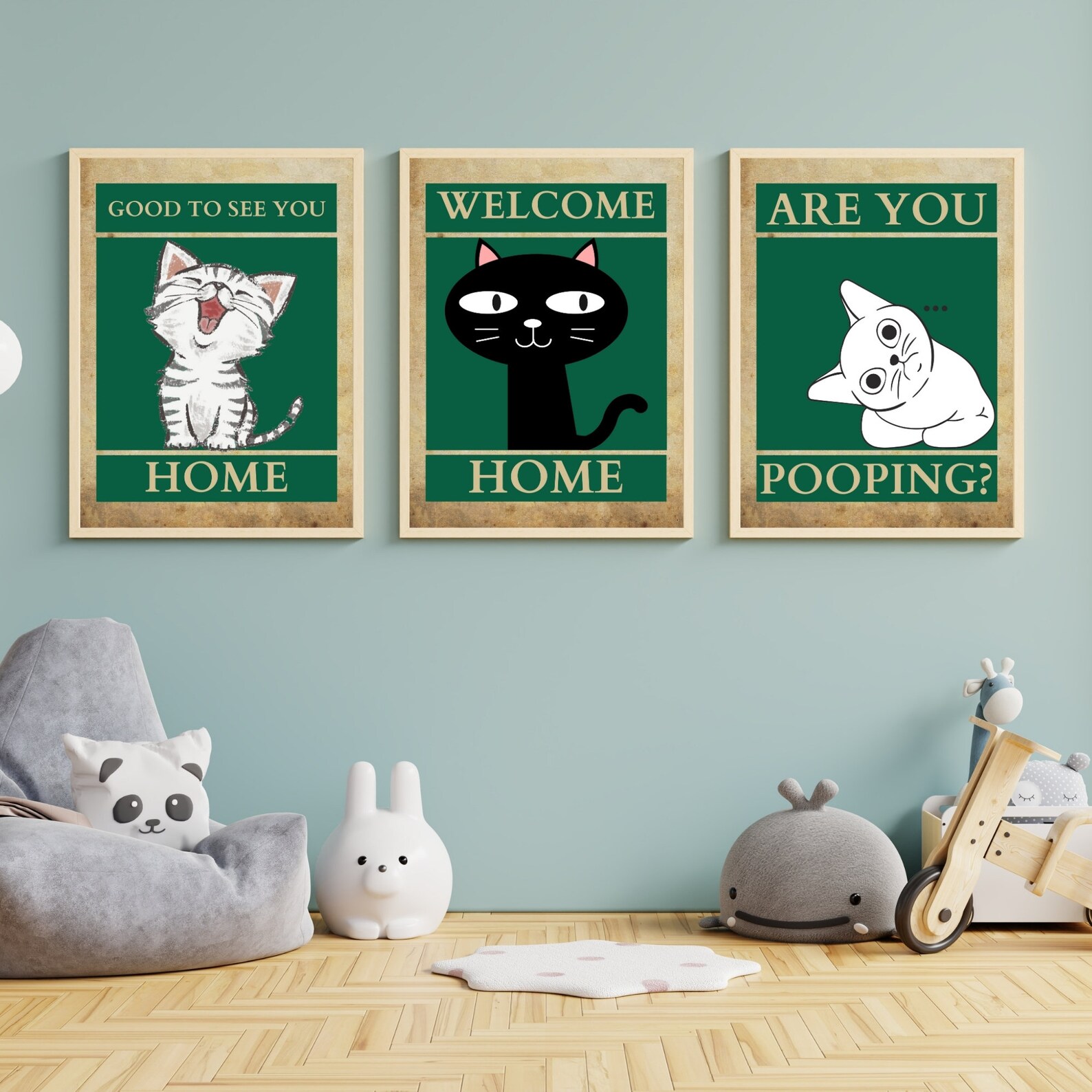 Funny Cat Lover, Cat Wall Art, Cat in the Bathroom, Cat in the Living ...