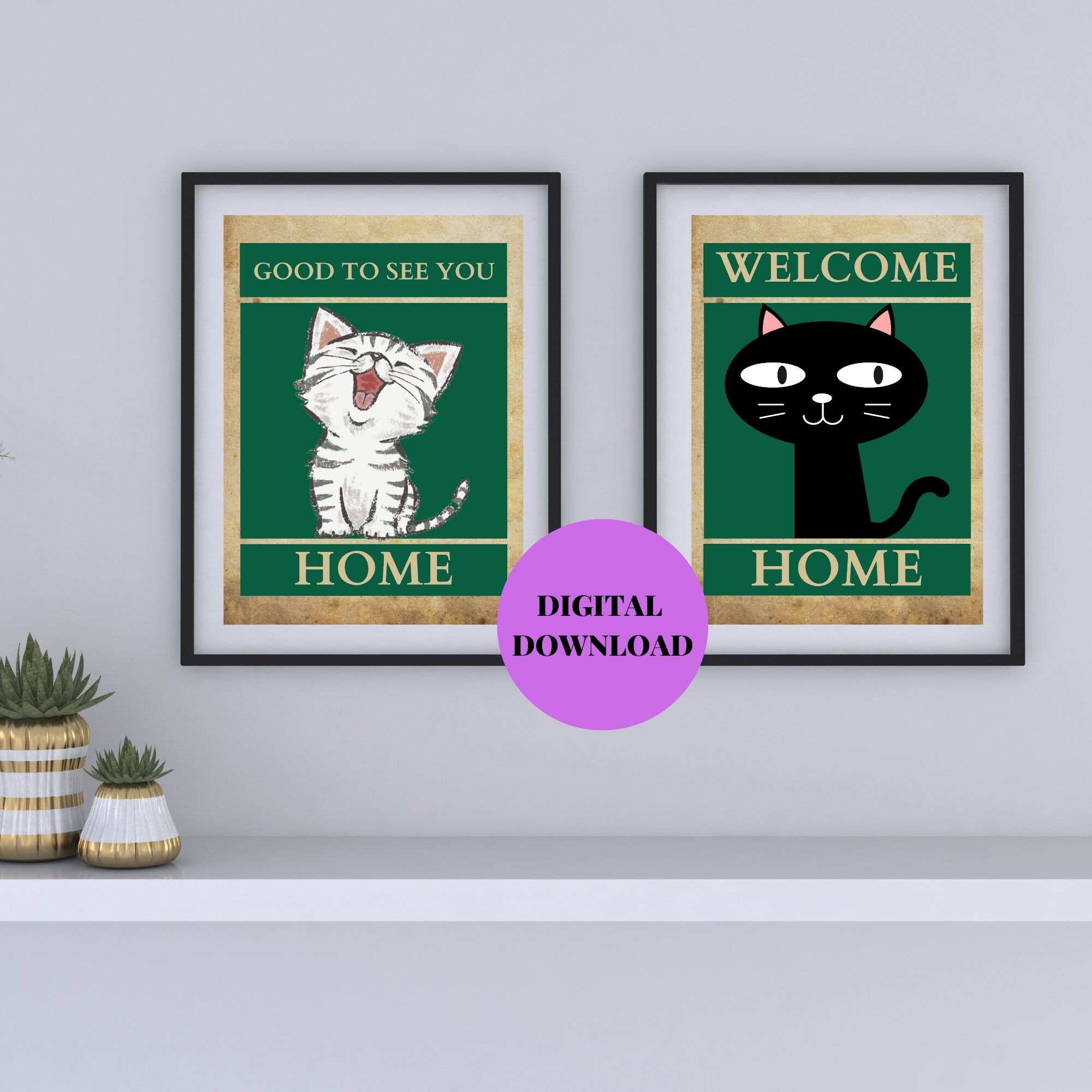 Funny Cat Lover, Cat Wall Art, Cat in the Bathroom, Cat in the Living ...