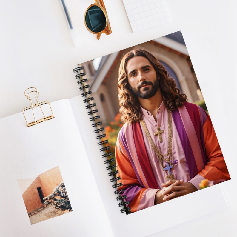 Jesus Pictured on a Spiral Spiritual Notebook - Ruled Line, Faith ...