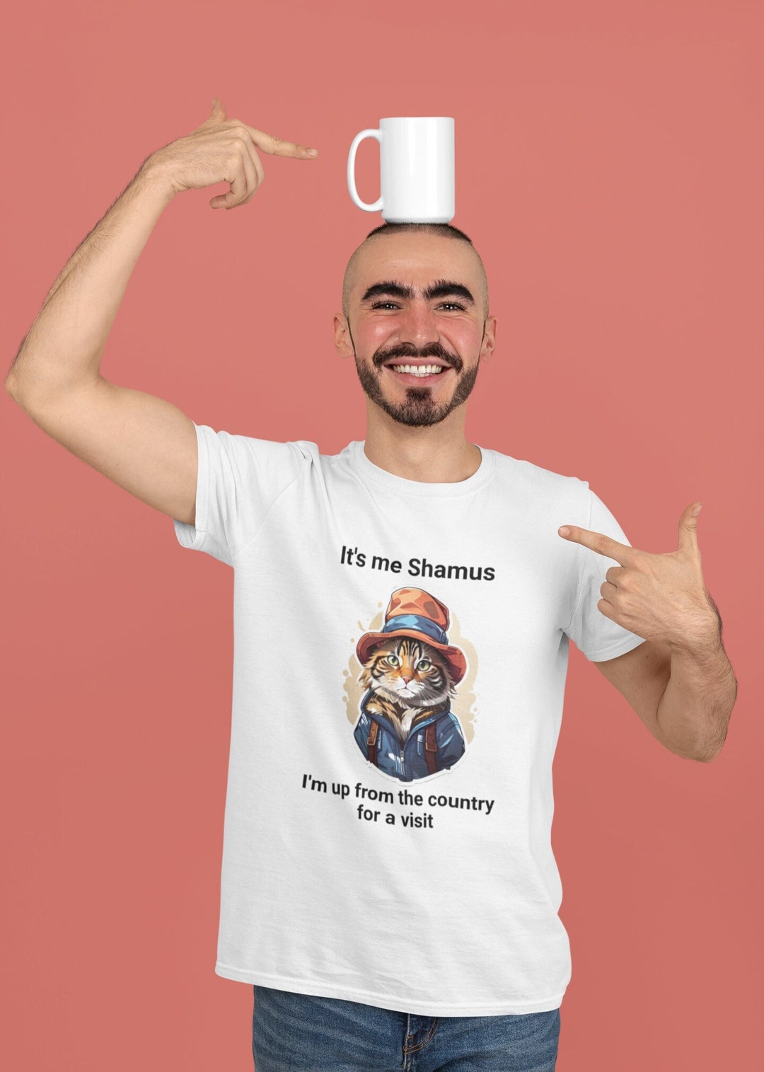 It's Me Shamus - I'm up From the Country for a Visit, Funny Cat Tee ...
