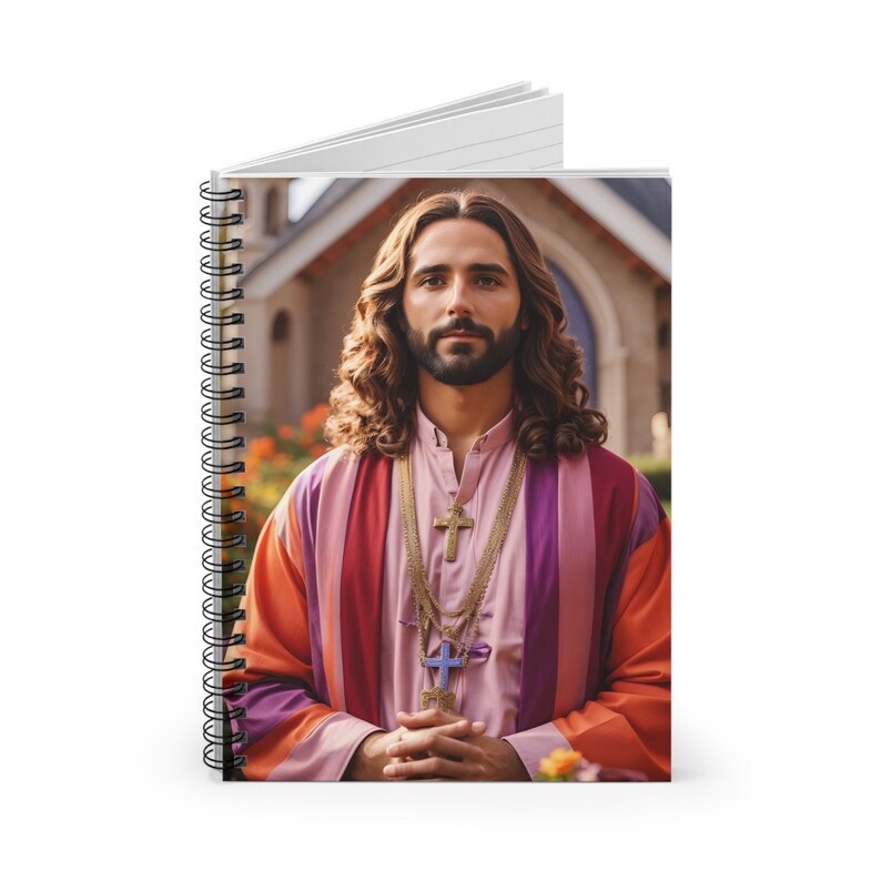 Jesus Pictured on a Spiral Spiritual Notebook - Ruled Line, Faith ...