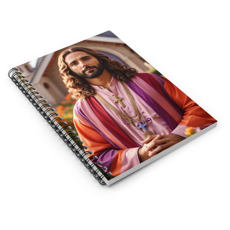 Jesus Pictured on a Spiral Spiritual Notebook - Ruled Line, Faith ...